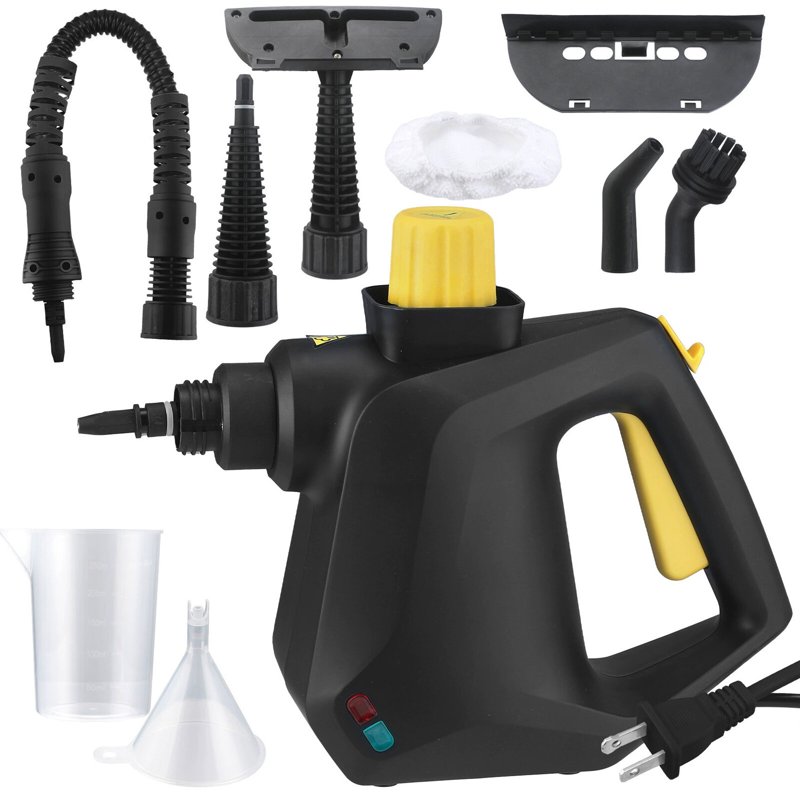 7-дюймовый портативный паров для дома 1000 Вт 115 ℃ Температура быстрое отопление портативного многоупомянутого пароварка с глубокой очисткой с 7,7-футовым индикатором безопасности кабеля.