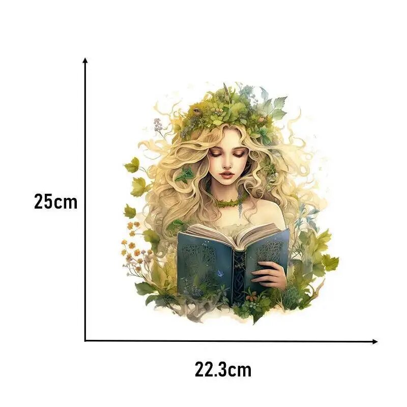 Виниловые нашивки с теплопередачей для девочек, художественные фотографии природы и леса, термонаклейки для одежды, футболка своими руками, аппликация 25 см