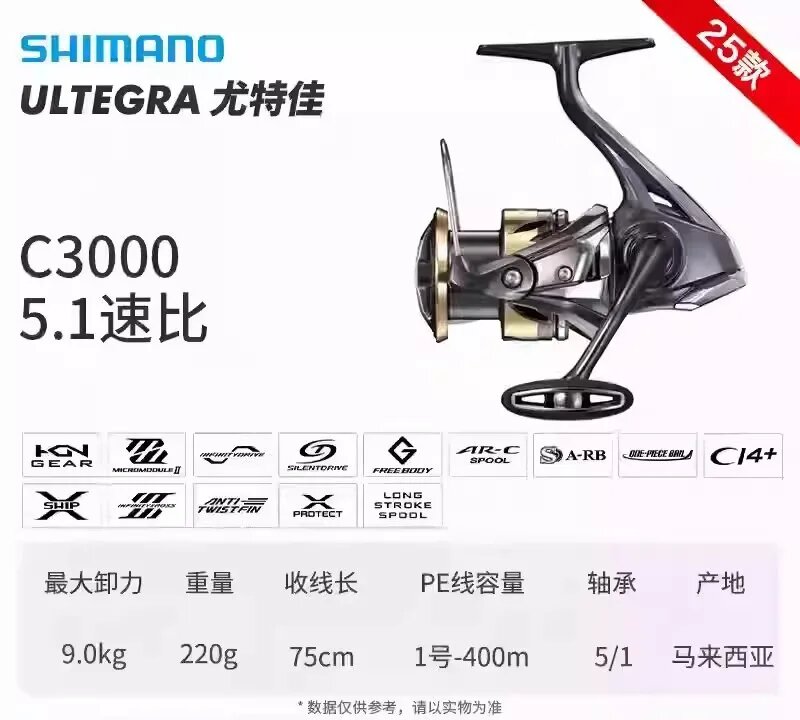 Катушка Shimano Ultegra 1000 2000 2500 3000 4000 5000