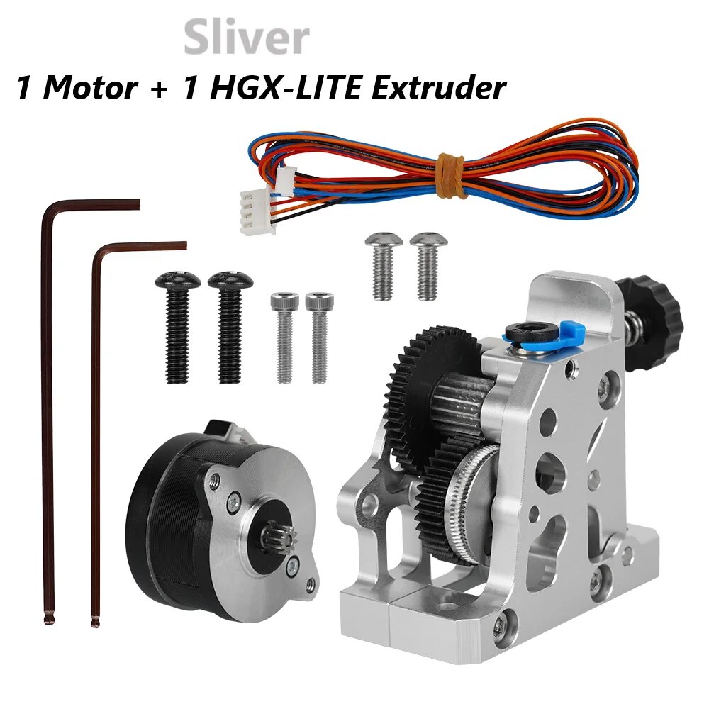 Экструдер HGX LITE Silver с мотором для 3D-принтера