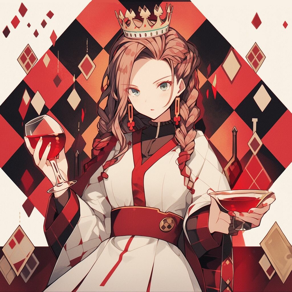 Алмазная Мозаика "Королева Алмазов" 50x50 см, Квадратные Кристаллы, Картина Девушки с Красным Вином, Безрамочная