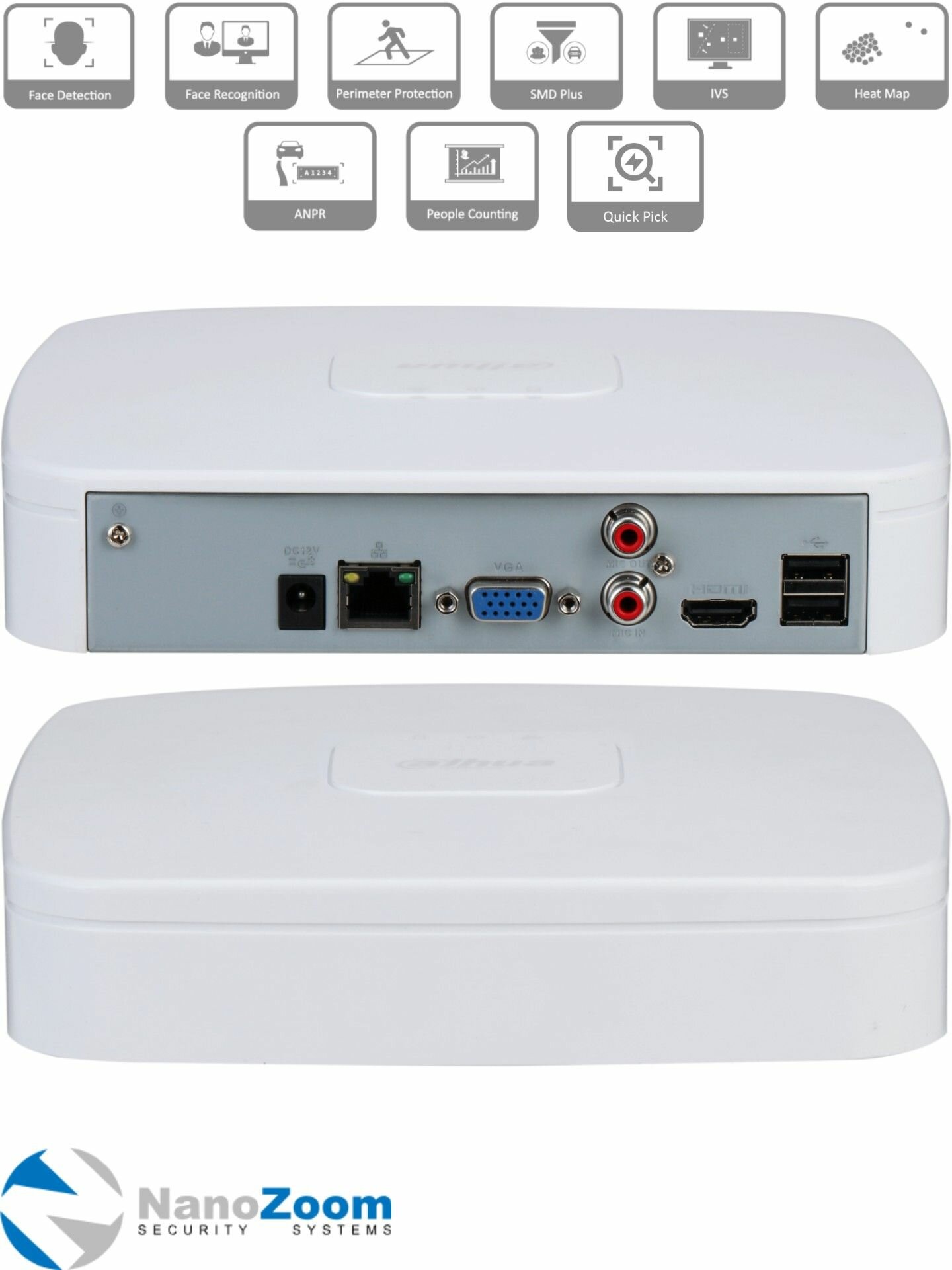 Dahua DH-NVR4116-EI - 16 канальный видеорегистратор IP для камер видеонаблюдения, NVR регистратор сетевой 4K и H.265+