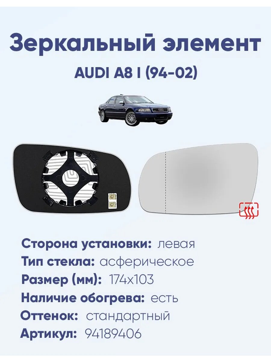 Зеркало AUDI A8 I (94-02) 94189406