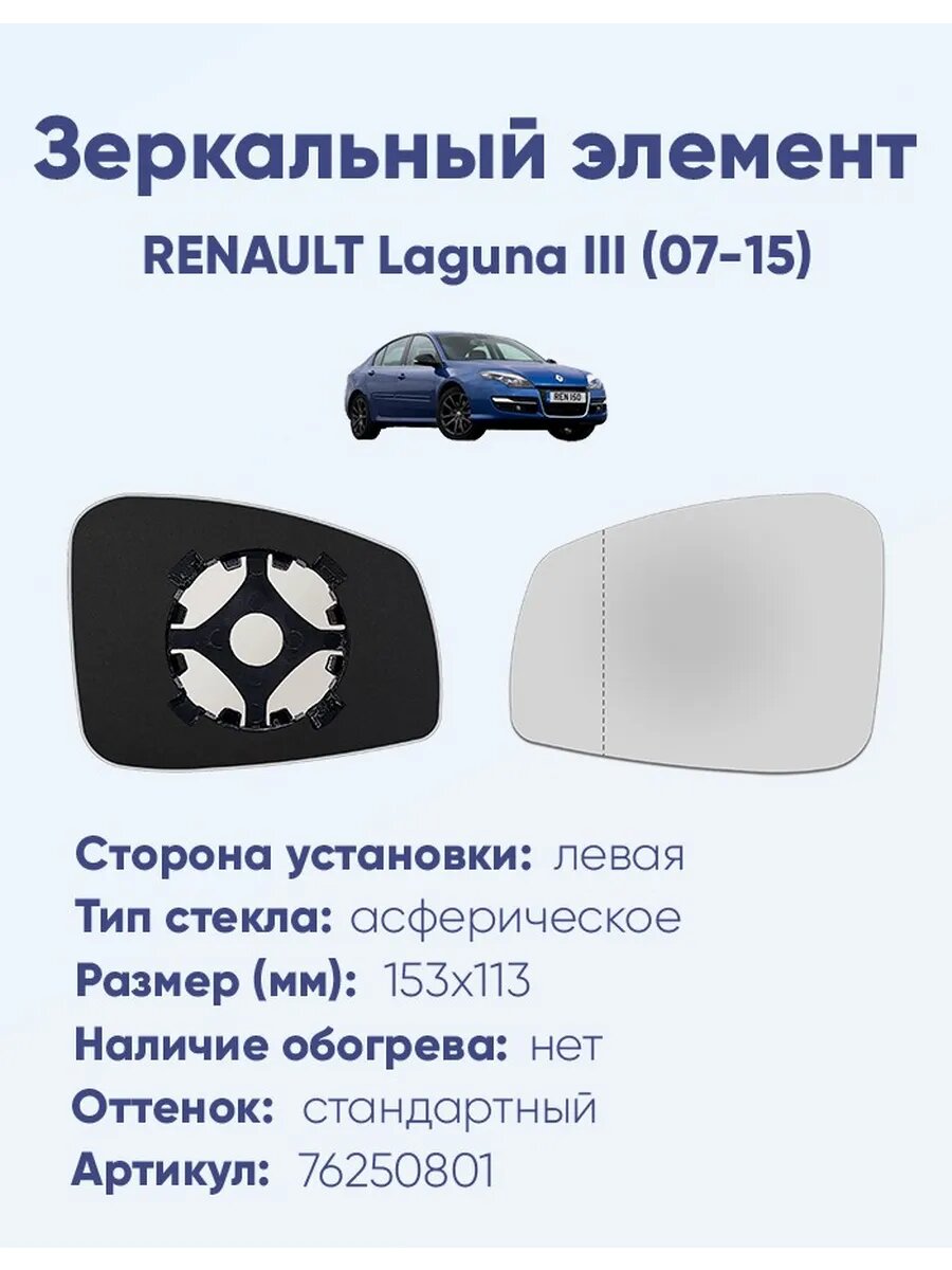 Зеркало RENAULT Laguna III (07-15) 76250801
