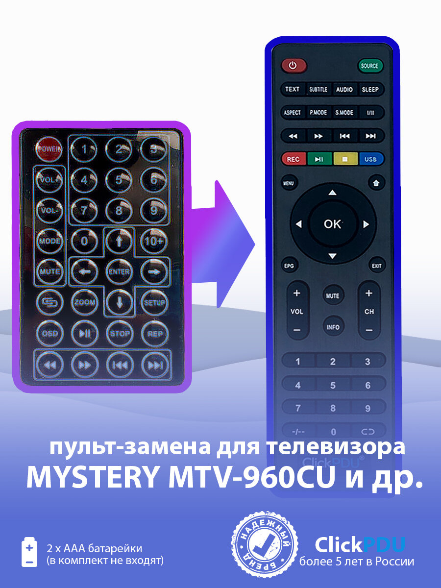 Пульт для телевизора Mystery MTV-960CU