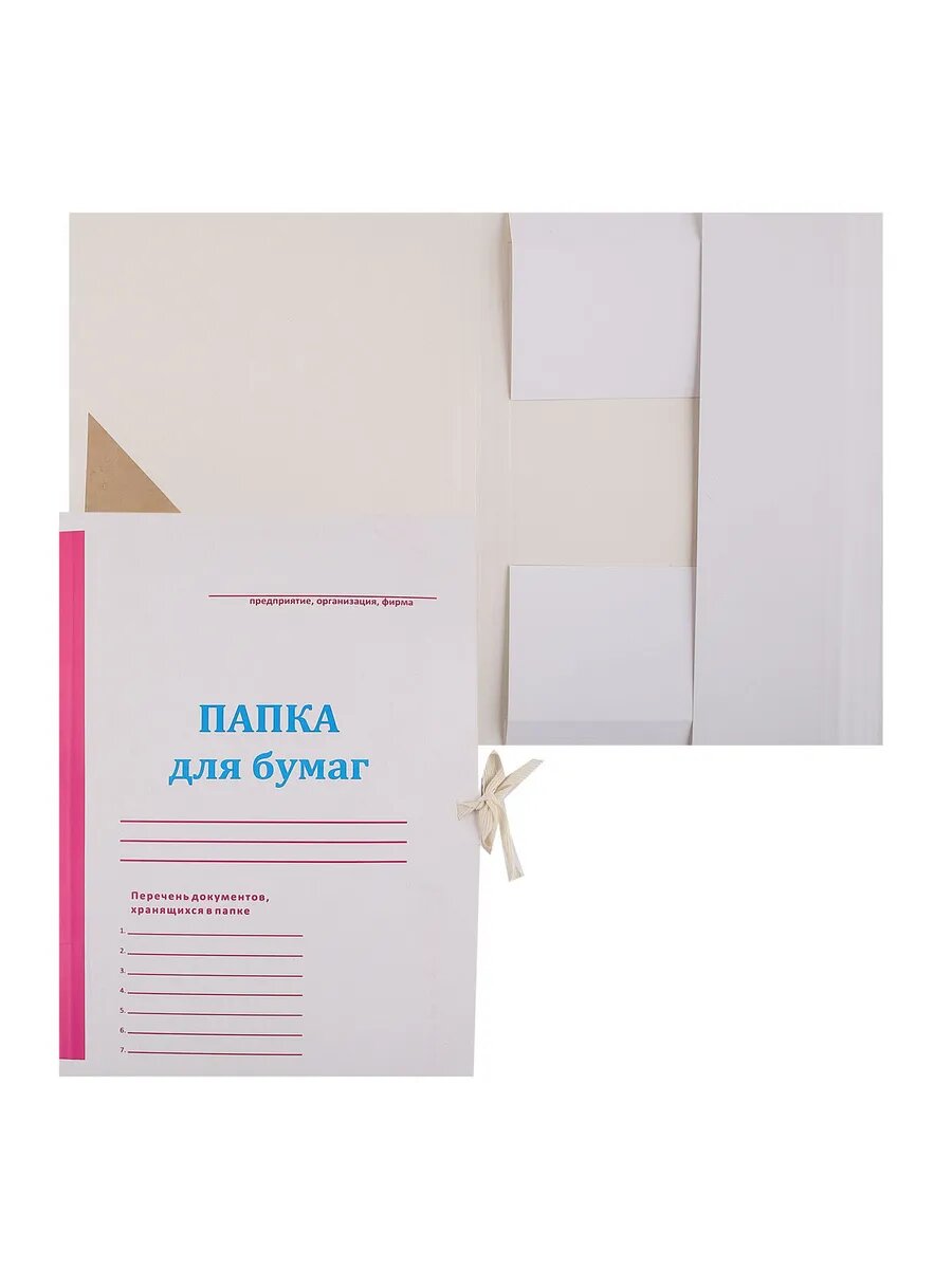 Папка картонная с завязками А4