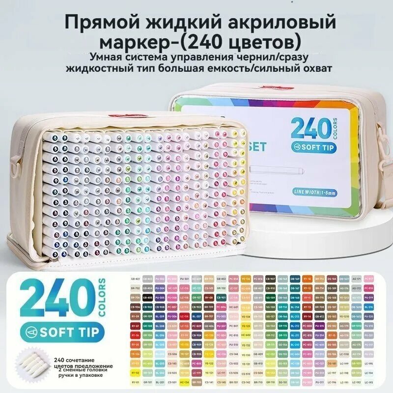 Languo Набор маркеров Акриловый, 240 шт. для граффити, для декорирования