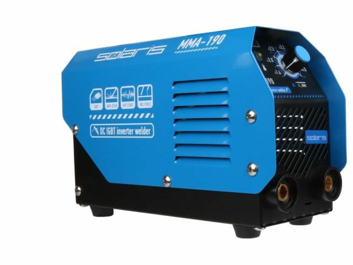 Инвертор SOLARIS ММА-190, ручная дуговая, аргонодуговая, полуавтоматическая сварка