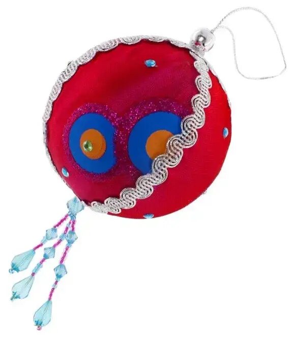 !09 Набор елочных шаров (набор 3 штук) «MARKO FERENZO Шикарная », d=9 см, флок цвет лазурь