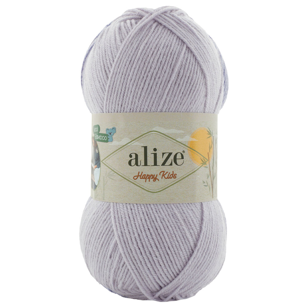 Пряжа для вязания Alize Happy kids 451 светло-серый 100 гр/310 м 25% шерсть, 10% бамбук, 65% акрил
