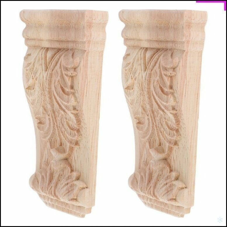 Эксклюзивные резные корбели из дерева для мебели в виде римских колонн комплект 2 штуки