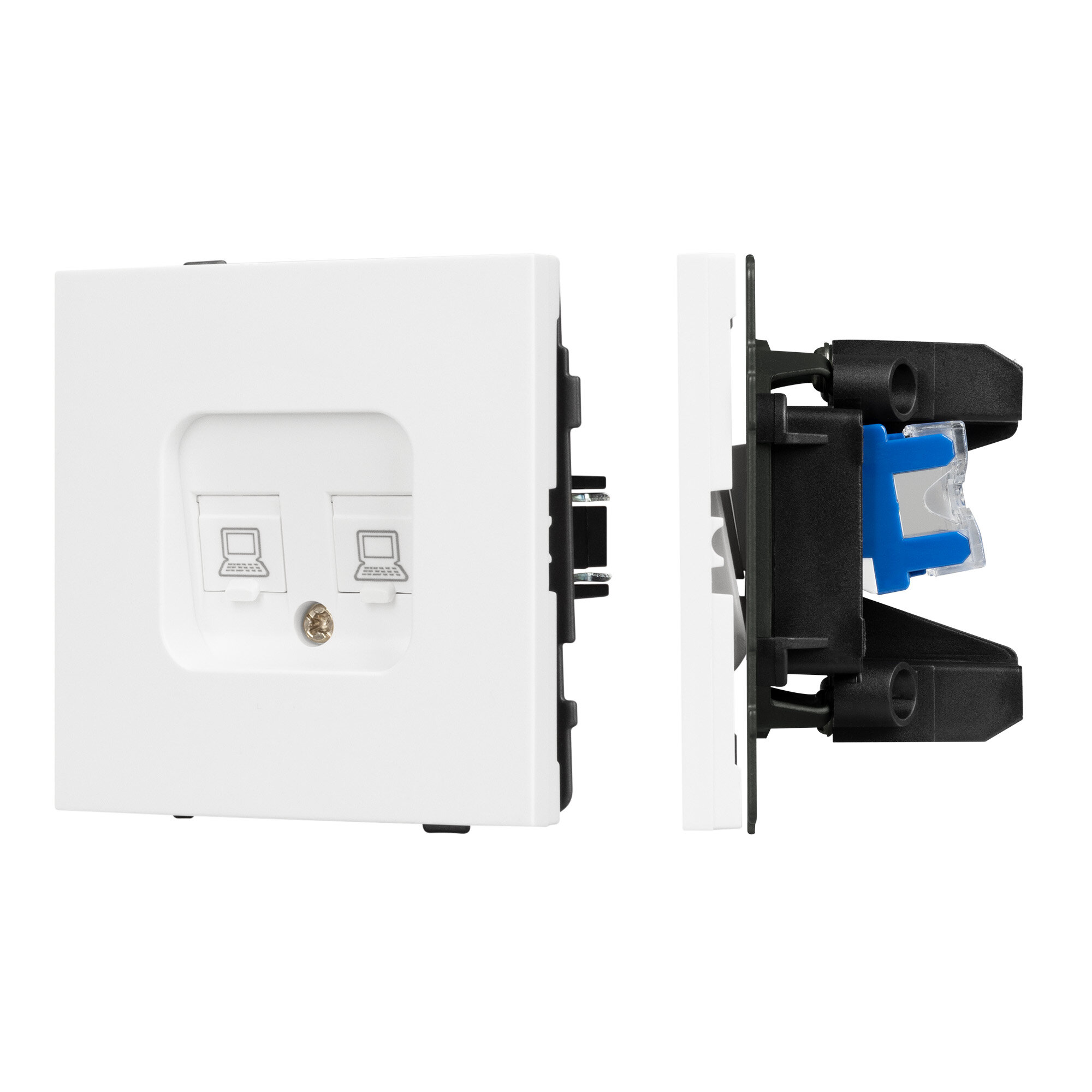 Механизм компьютерной розетки двойной SCT-TENDO-MPC2-PL-WH (RJ-45, CAT6) (Arlight, Белый) 054100