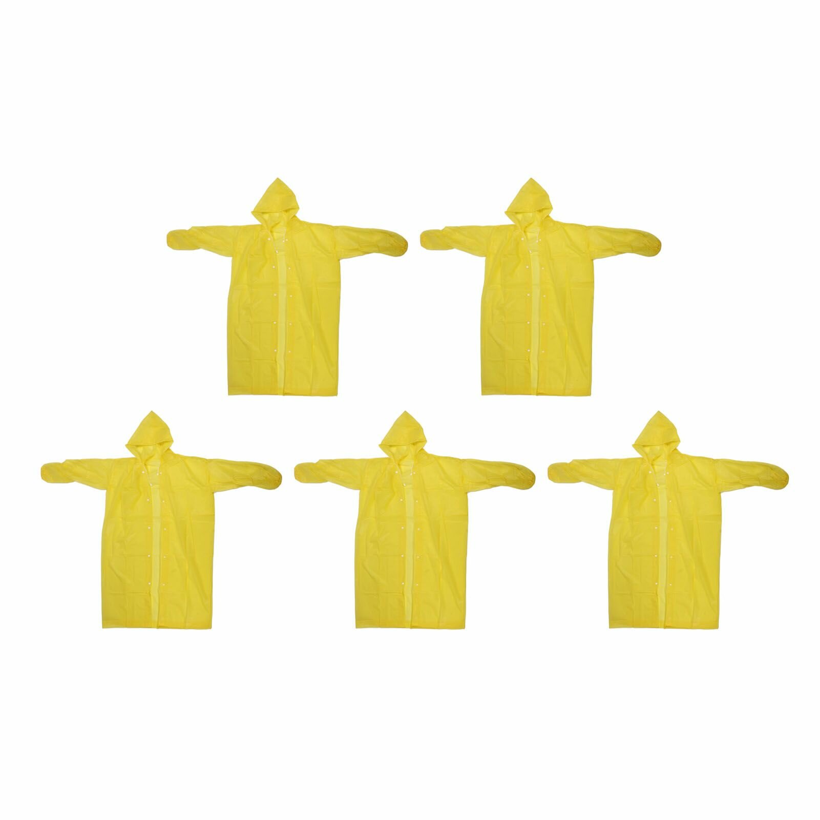 5шт EVA Resuable Rain Poncho Утолщенный плащ с капюшоном для взрослых для активного отдыха Желтый