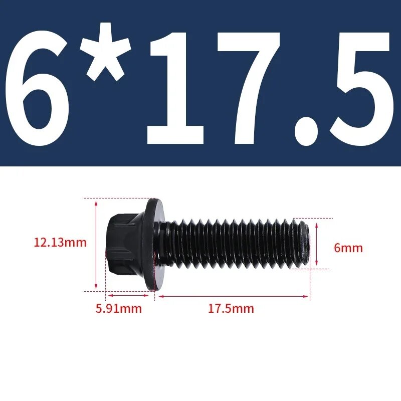 Черный болт Torx из углеродистой стали M5 M6 M6x17.5mm-3pcs