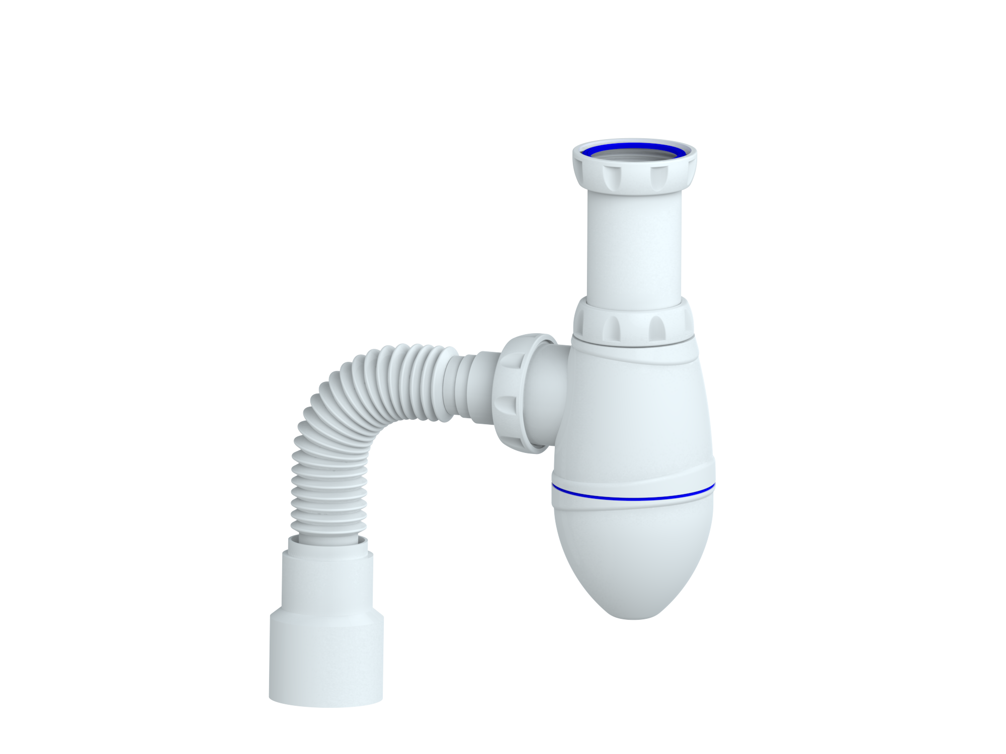 Сифон без выпуска 1 1/4, с гибким отводом под канализацию 40/50