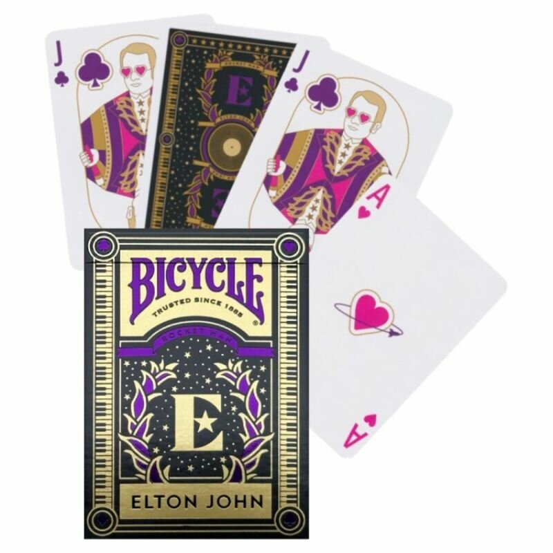 Карты Bicycle "Elton John", 54 штуки, коллекционные, мелованный картон — фото 1