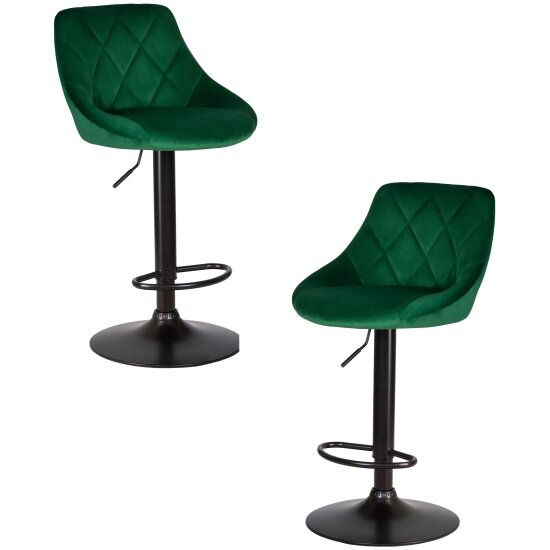 Стул барный Dobrin LOGAN BLACK (зеленый велюр (MJ9-88))(2 шт/уп)