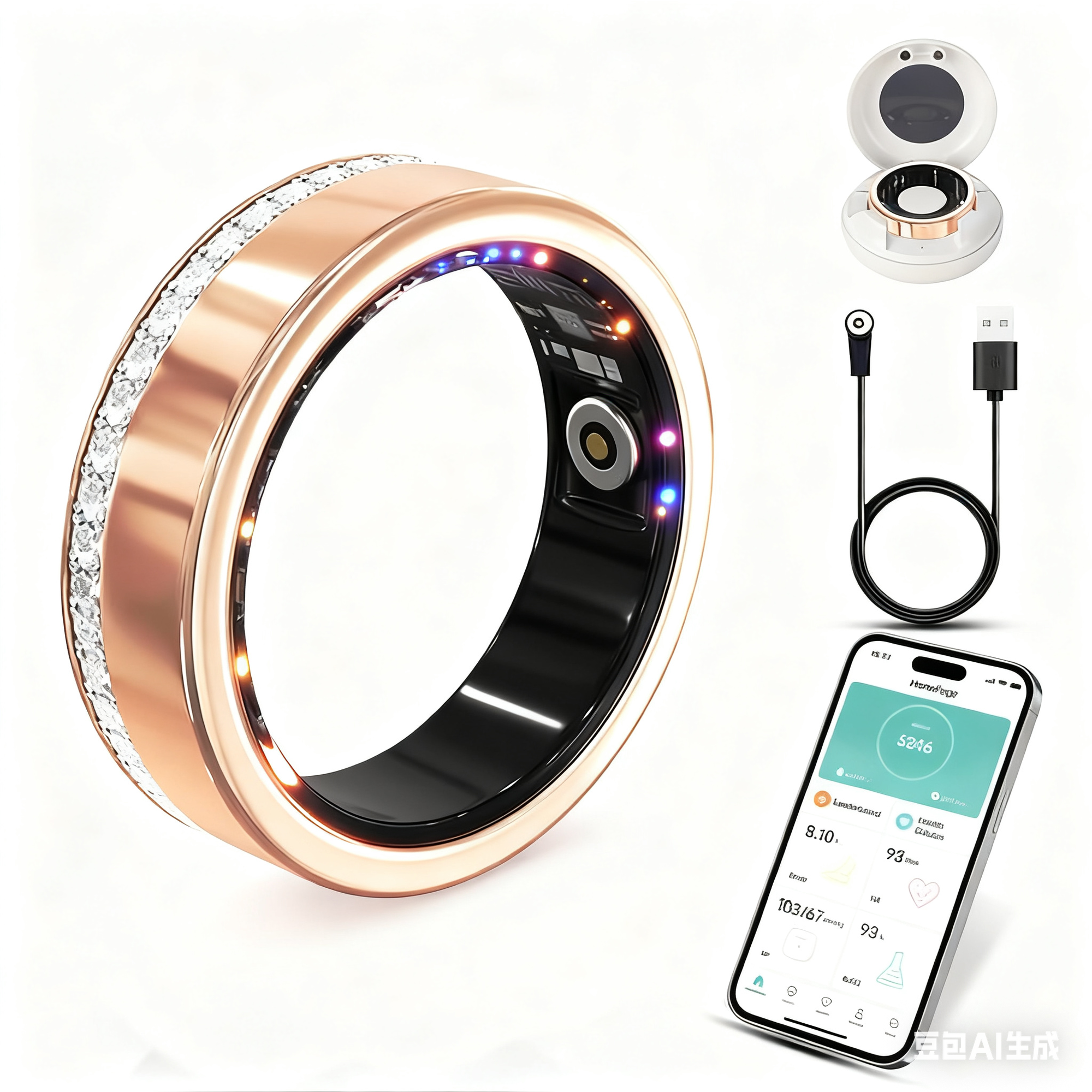 Стильное женское кольцо JITE с эксклюзивным Bluetooth 5.2, обладающее премиум водозащитой по стандарту IP68