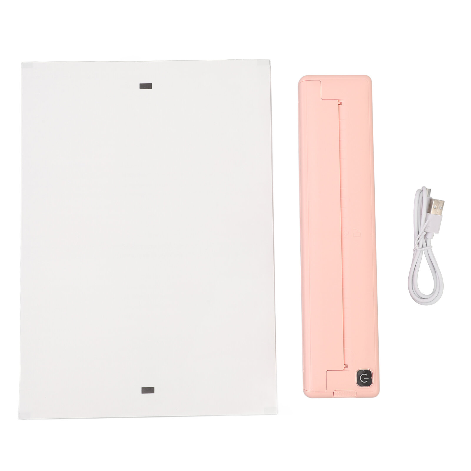 Портативный принтер A4 без чернил, термочувствительный, Bluetooth, розовый