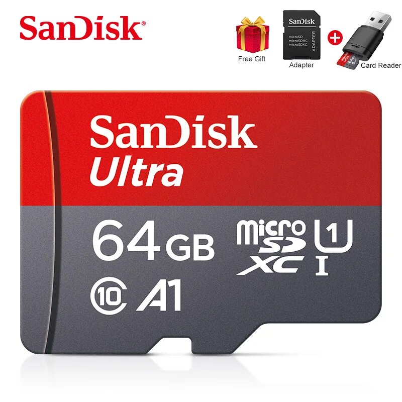SanDisk Ultra 64GB microSDXC I карта памяти с Card Reader