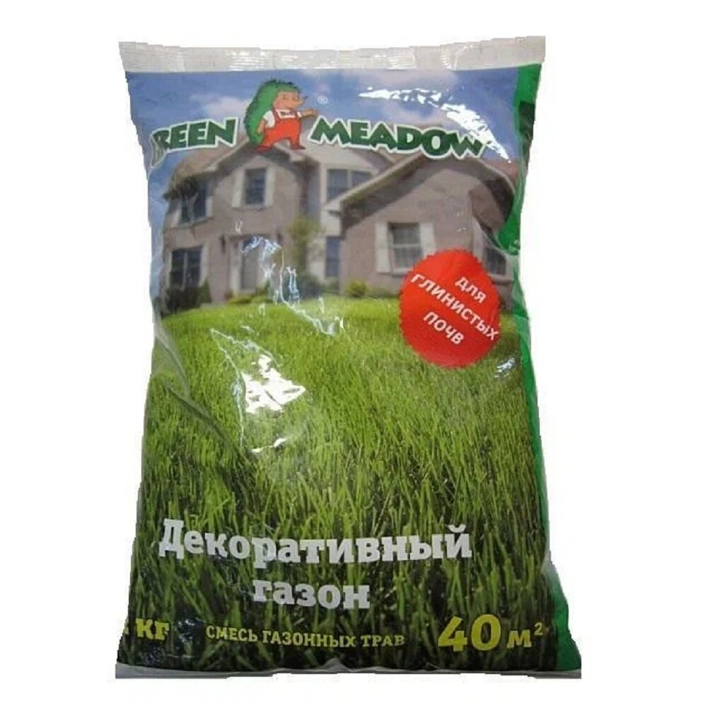 Семена GREEN MEADOW "Газон для Глинистых Почв", для газонов, для глинистых и влажных почв, 10кг