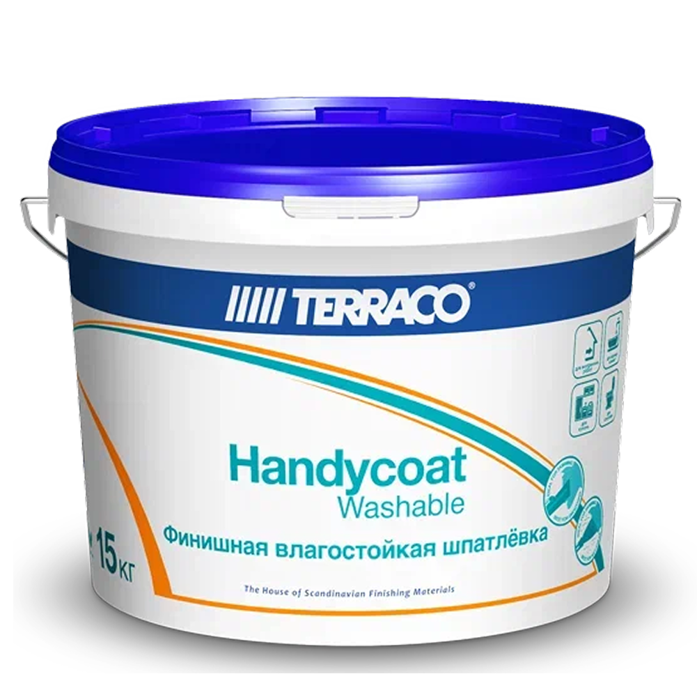 Шпатлевка TERRACO HANDYCOAT WASHABLE влагостойкая, финишная для внутренних работ 15кг