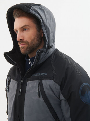 Костюм зимний Huntsman Горка-Люкс ткань Breathable Camo цвет Серый размер 56-58/182-188