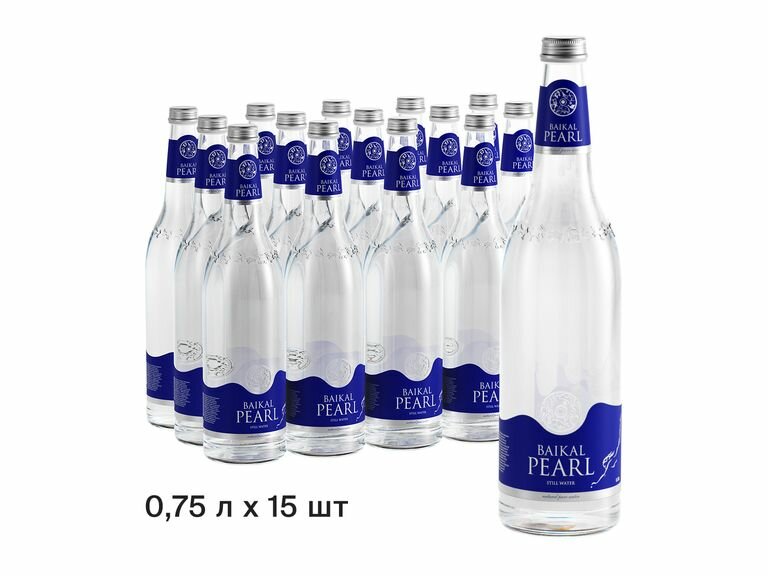 Вода природная Жемчужина Байкала (BAIKAL PEARL) 15 шт по 0,75л без газа, стекло