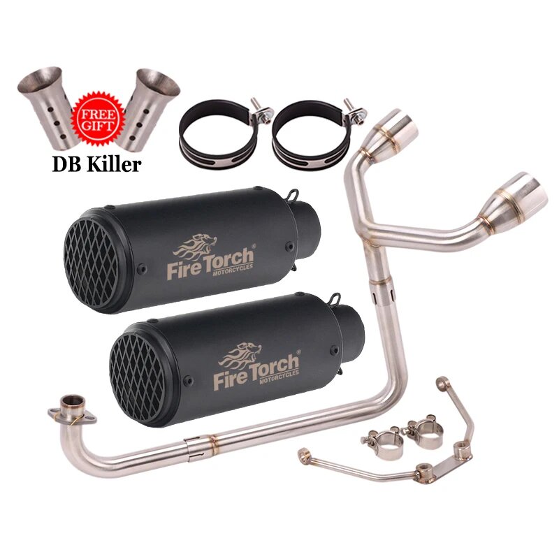 Для Honda GROM MSX125 MSX 125 SF125 мотоциклетная выхлопная полная система изменения двойное отверстие глушитель мотоцикла 51 мм передняя Соединительная труба