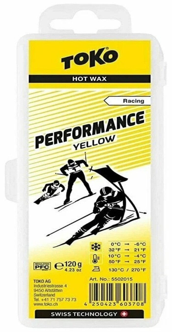 Парафин низкофтористый Toko Performance yellow (снег 0°С -6°С) 120 г. (5502015)