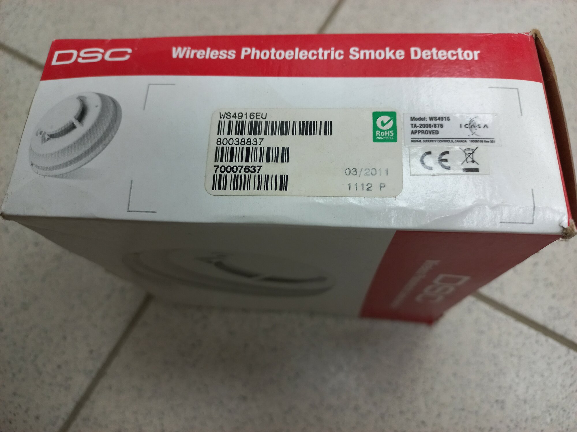 DSC WS4916 EU Cовмещённый дымовой и тепловой извещатель со встроенной сиреной беспроводный