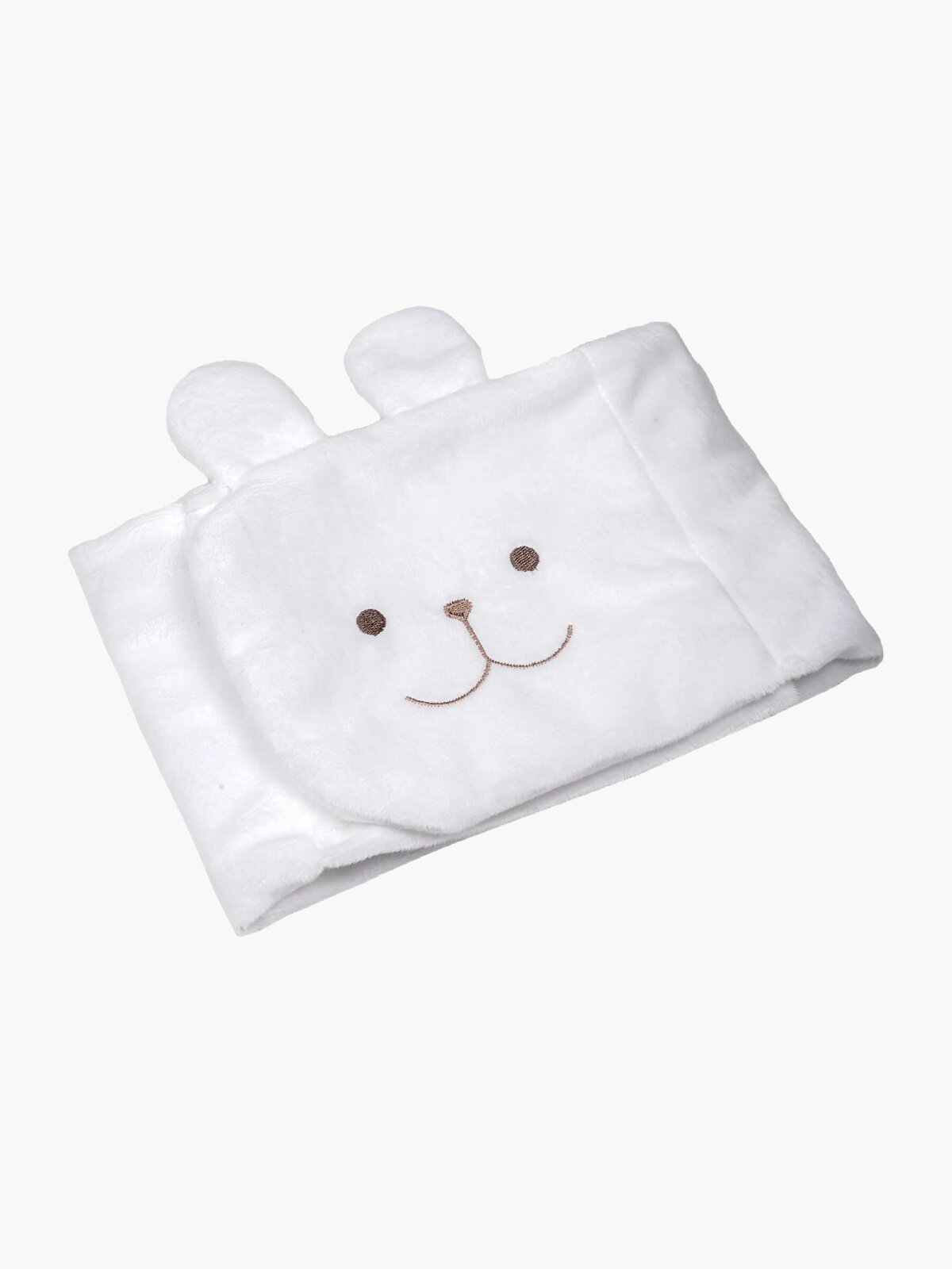 Пояс грелка для новорожденных от коликов с вишневыми косточками Белый зайка