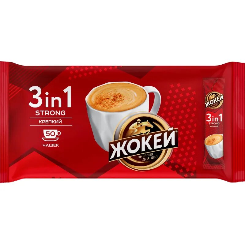 Кофе Жокей Крепкий 3 в 1 раств. 50 пак/уп 1296-08