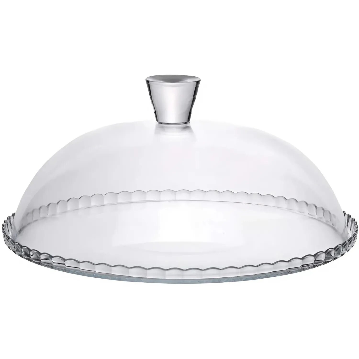 Блюдо для торта d=32 см. стекло, с крыш. h=15 см. бортик вверх, 69470