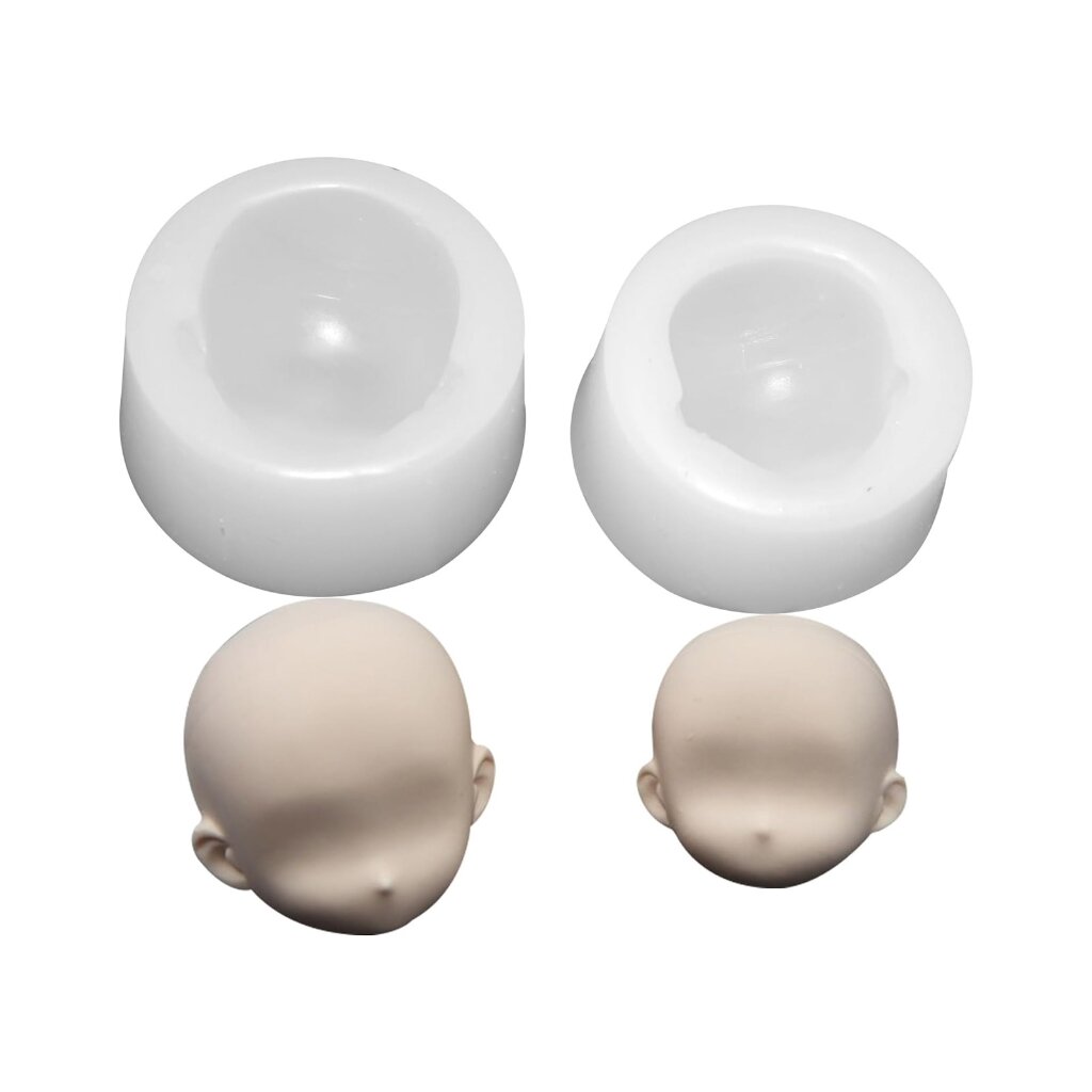 1 набор из 2-х глиняных кукольных голов, силиконовая форма для лица, помадная форма для человеческой головы, глина