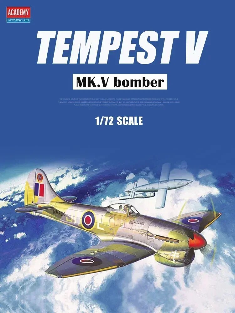 Модель Академии 1/72 12466 Tempest V-истребитель в сборе, комплект масштабной модели самолета