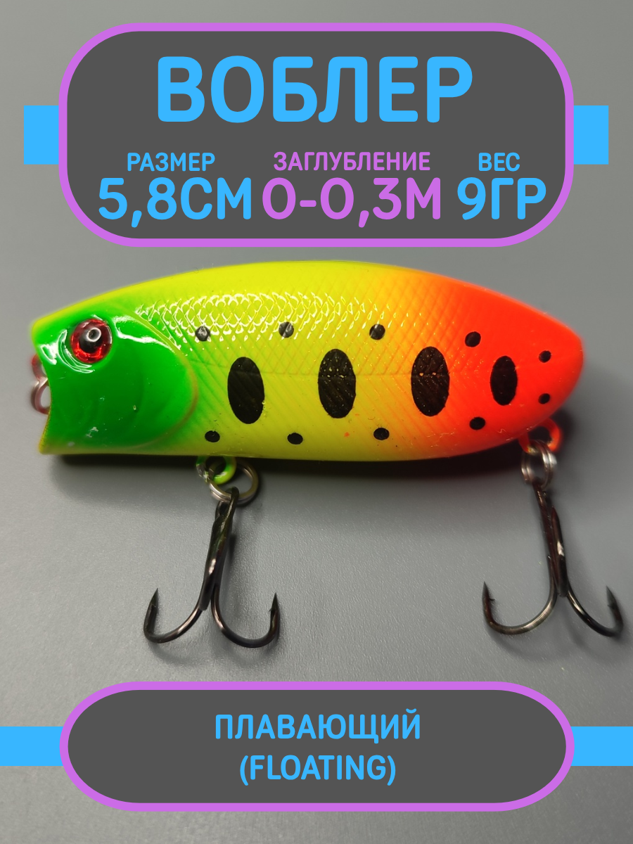 Поппер MALAS Columbia — поверхностный воблер для щуки