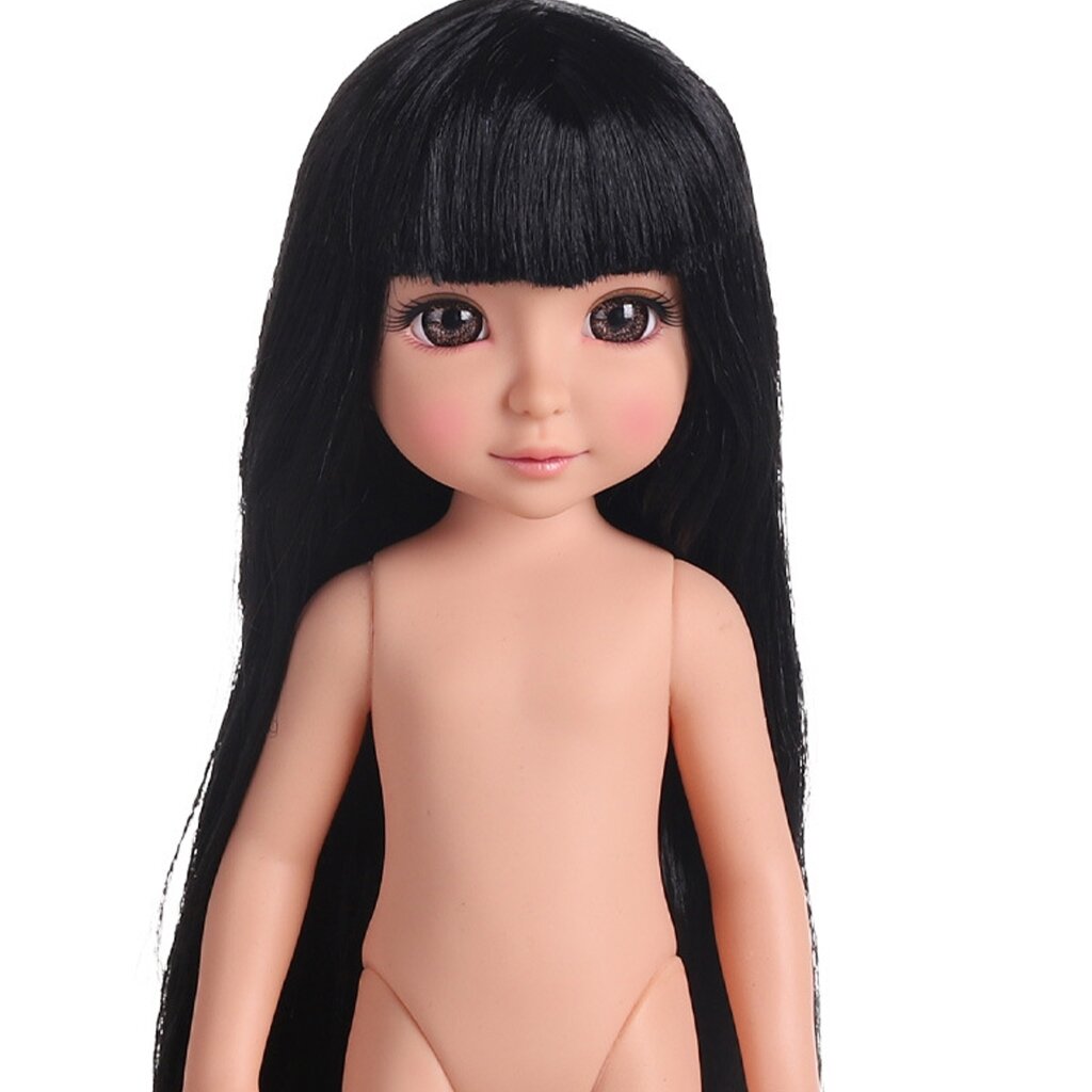12-дюймовая американская девочка кукла виниловая маленькая девочка игрушка для детей-черная челка с прямыми волосами