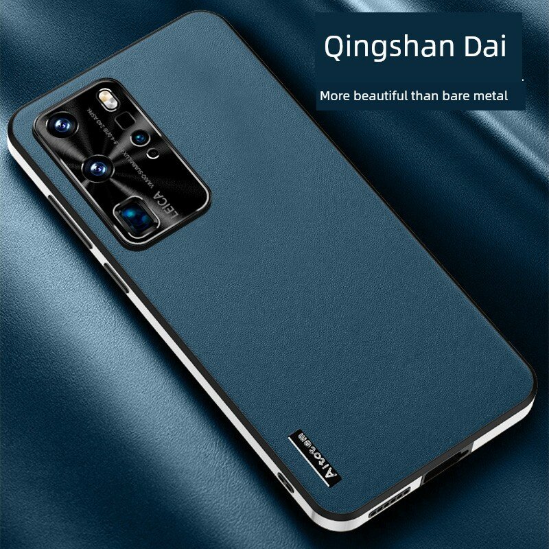 Чехол для Huawei P40 из материала сукна цвета Цинь Шань Дай с защитой от падений и встроенным кольцом для объектива