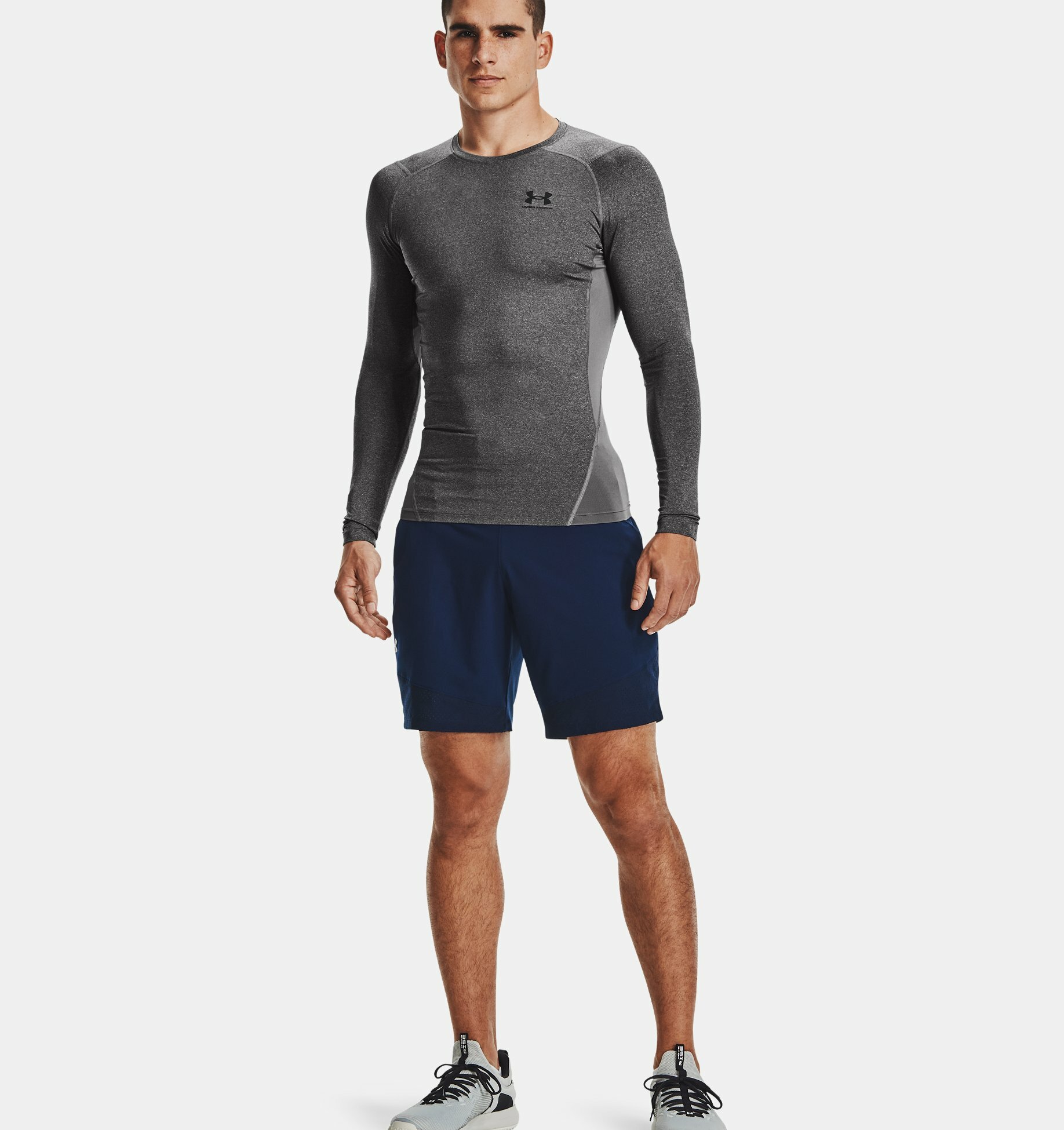 Лонгслив спортивный Under Armour HeatGear, размер SM, , серый — фото 1