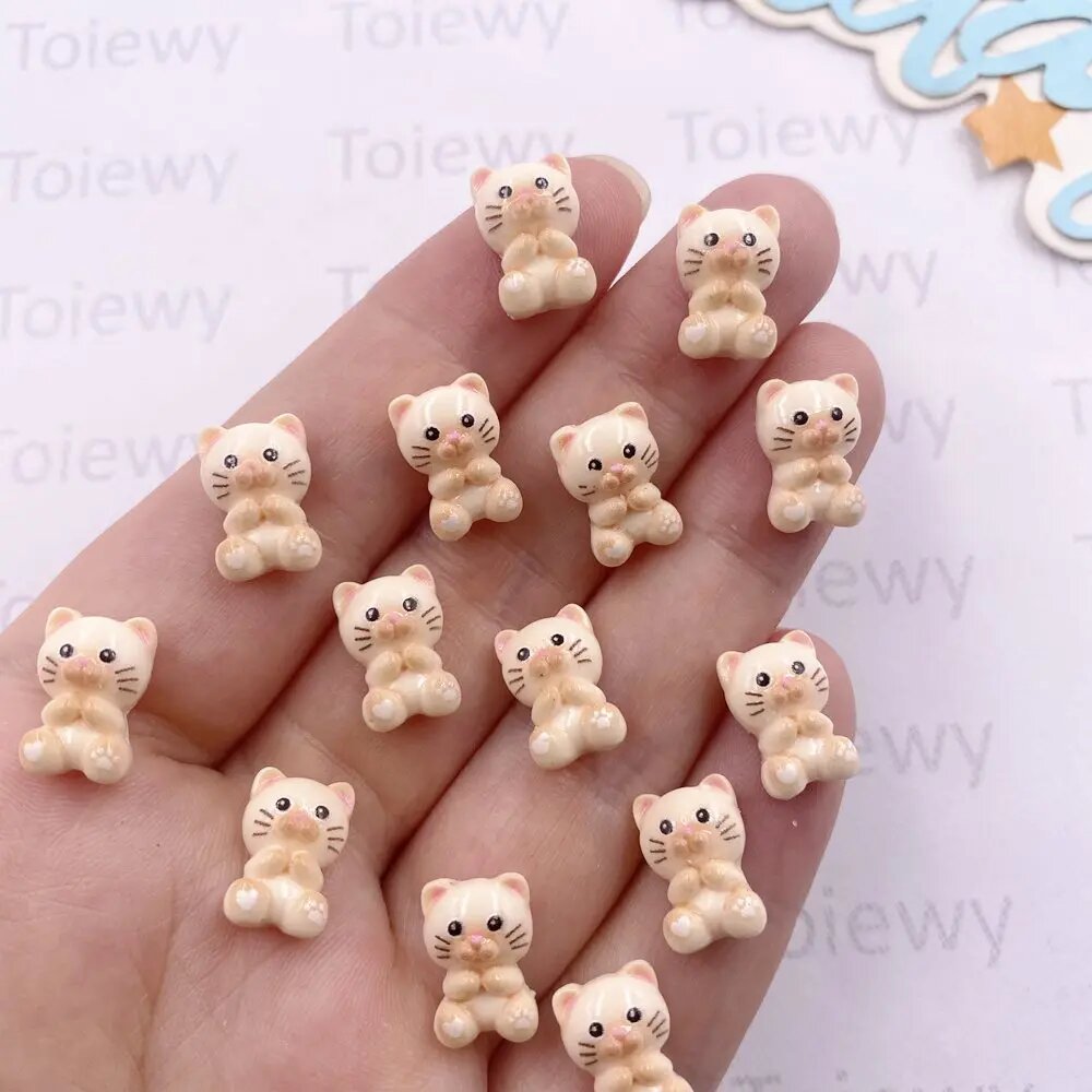 Мини-кошки из смолы бежевые Toiewy, 50 шт