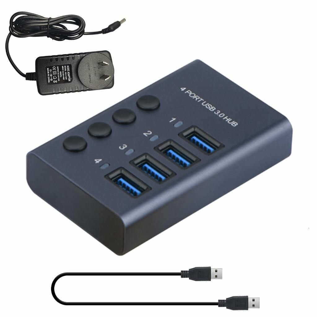 4-портовый USB 3.0 хаб с блоком питания 36W, AU