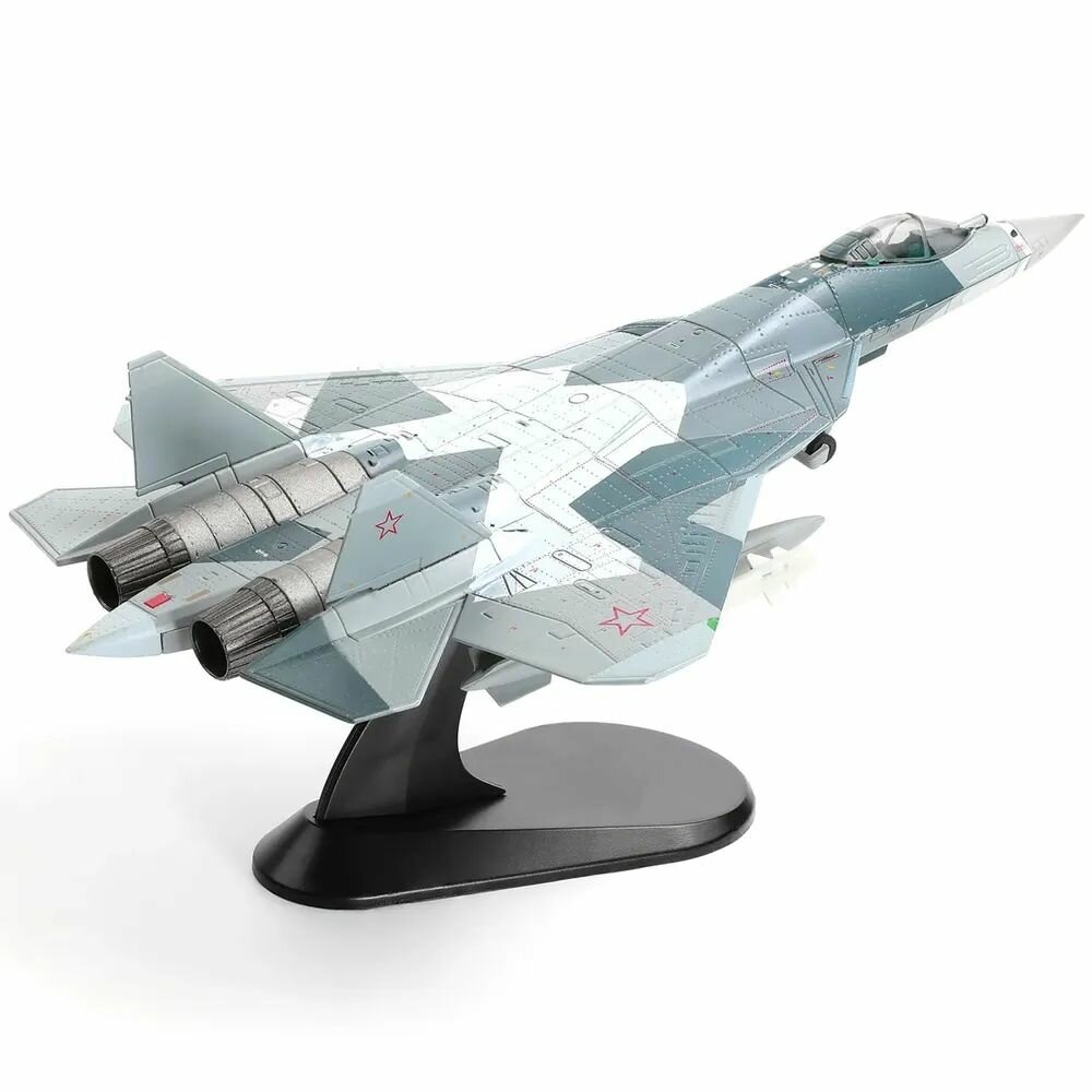 Модель самолета Су-57 1/100, предварительно собранная модель истребителя из сплава, подходит для взрослых энтузиастов, для коллекции или подарка.