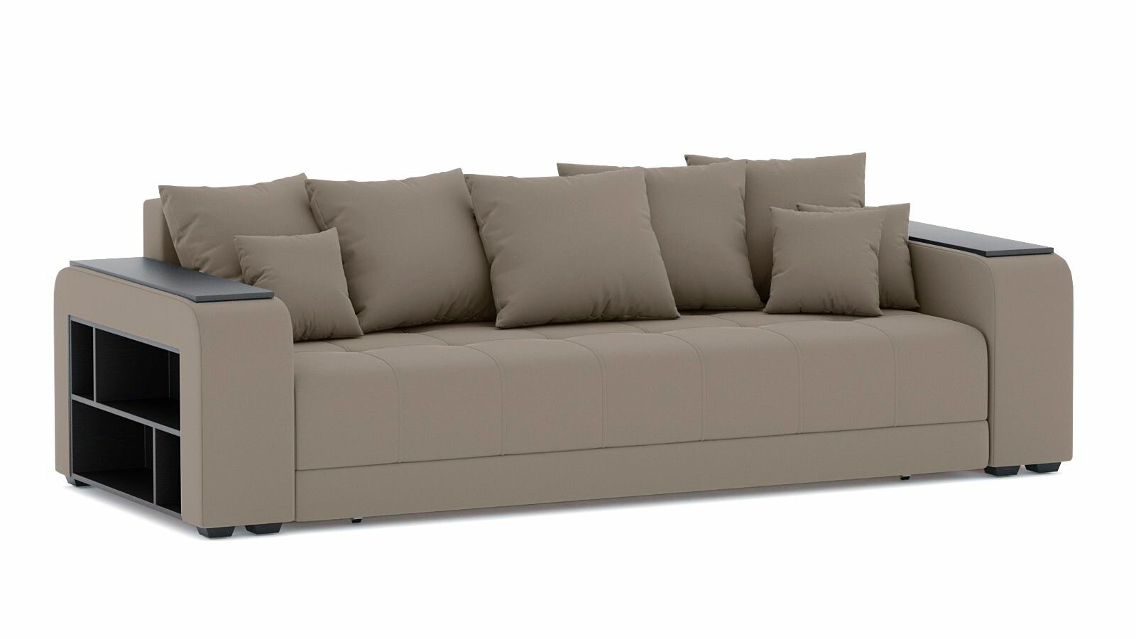 Диван - кровать Дубай, еврокнижка, пружинный блок, 260*80*110, велюр Зара Лайт Браун 05