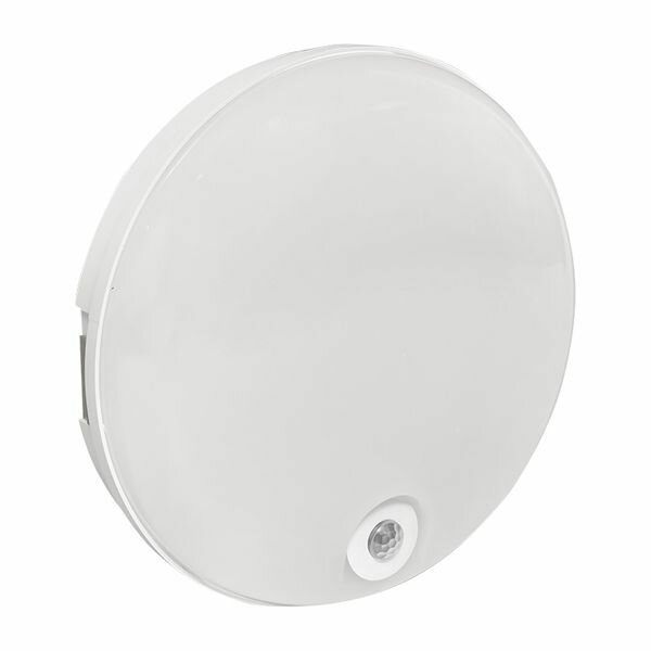 Светильник светодиодный ЖКХ ДПО-2100 12Вт 4000К IP65 круг с инфракрасным датчиком движения LUMA, EKF BKL-2100DI-R-12-4000 (1 шт.)