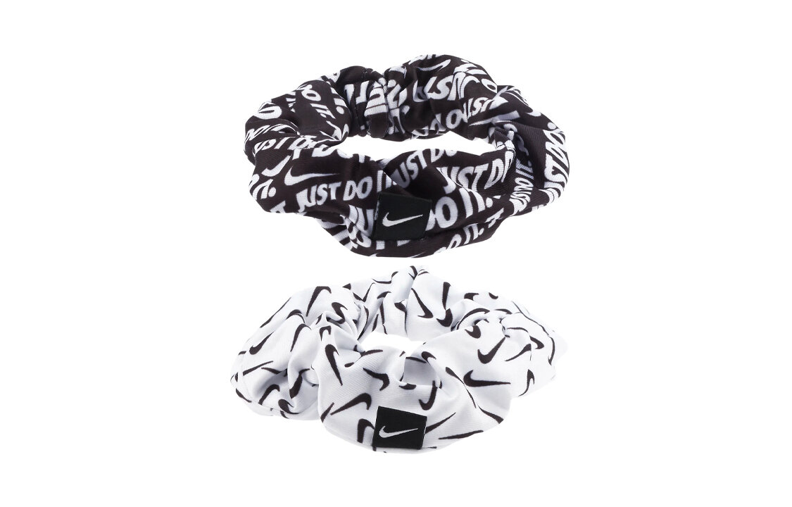 Резинка для волос женская Nike черно-белая, из полиэстера, резины и эластана, multicolor