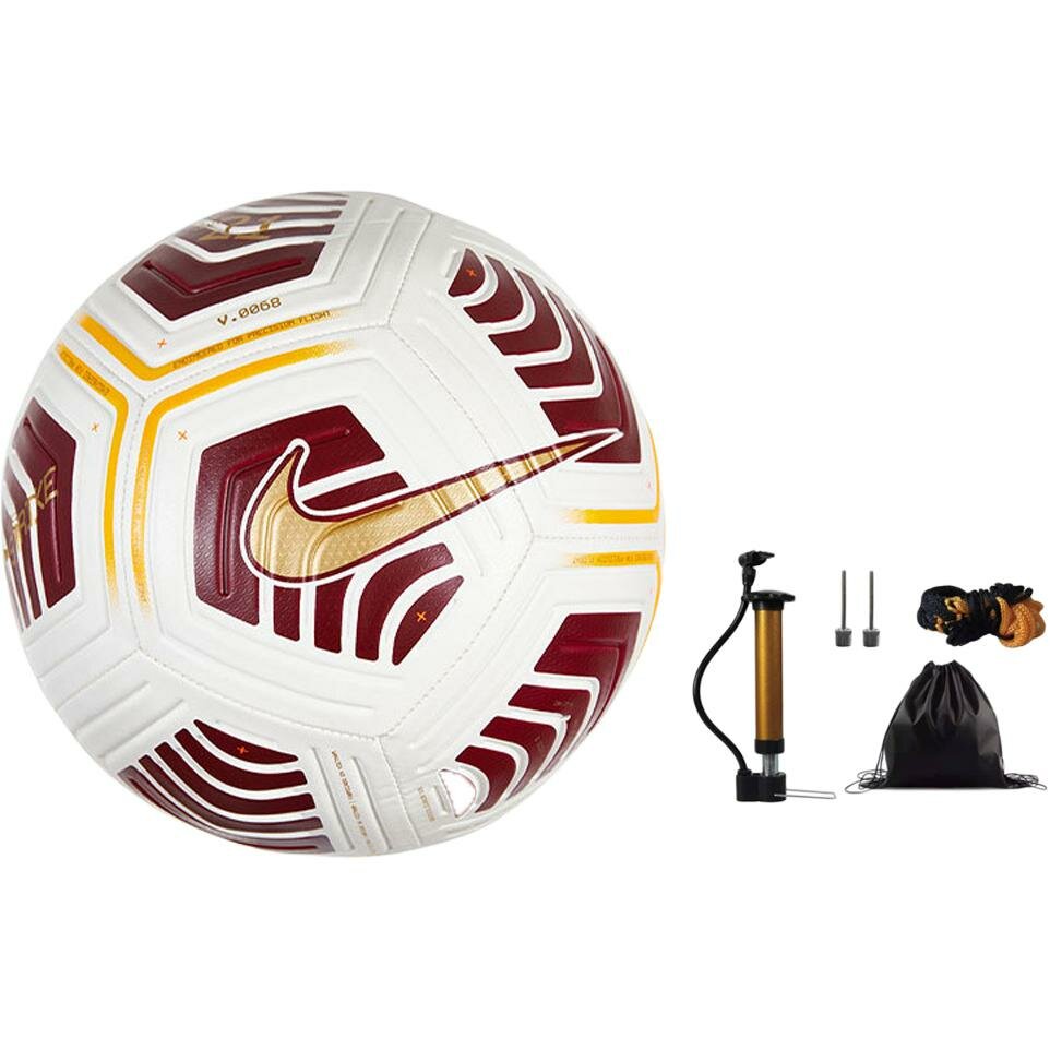 Мяч для футбола унисекс Nike, размер 5, белый/Team Red/Золотой, размер: S EU