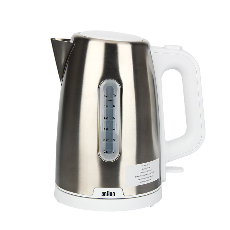 Электрический чайник BRAUN WK1500, 1.7L, из нержавеющей стали, портативный, серебристый