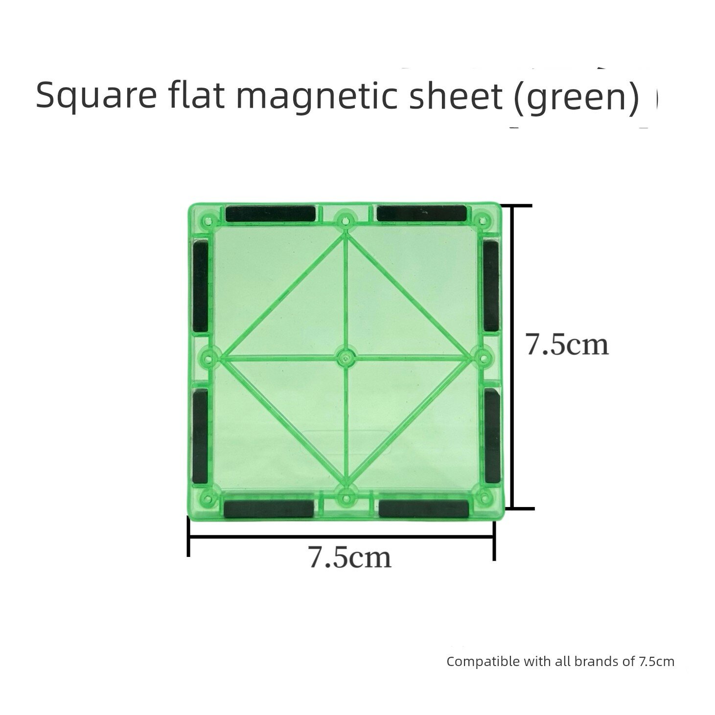 5 шт. магнитные плитки 7,5 см с окном в форме квадрата зеленого цвета для детей, обучающая головоломка