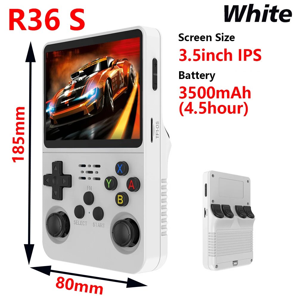 R36S White портативная игровая консоль 64GB